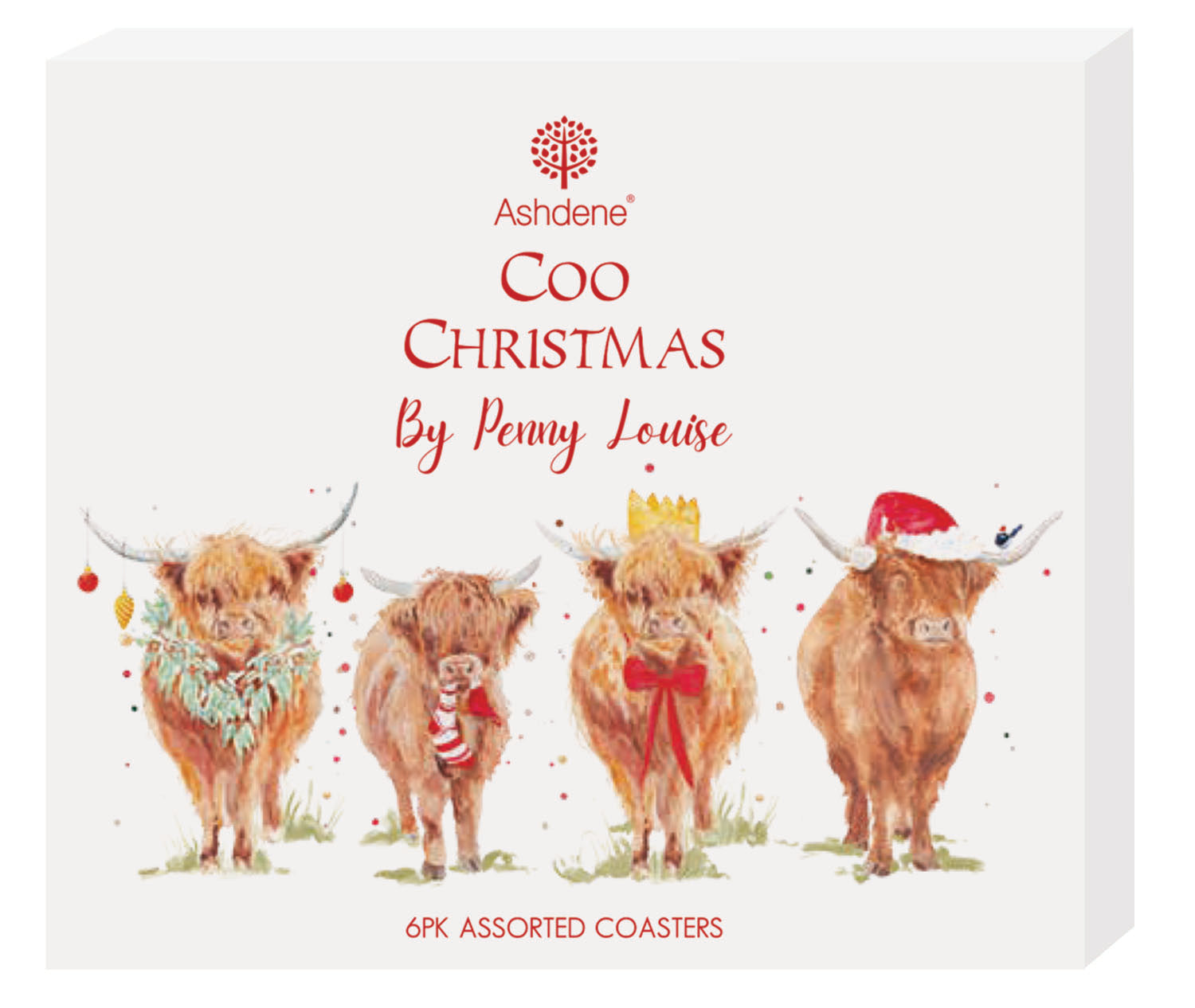 Coo Christmas 6pk Coasters – Delights Home & Gift